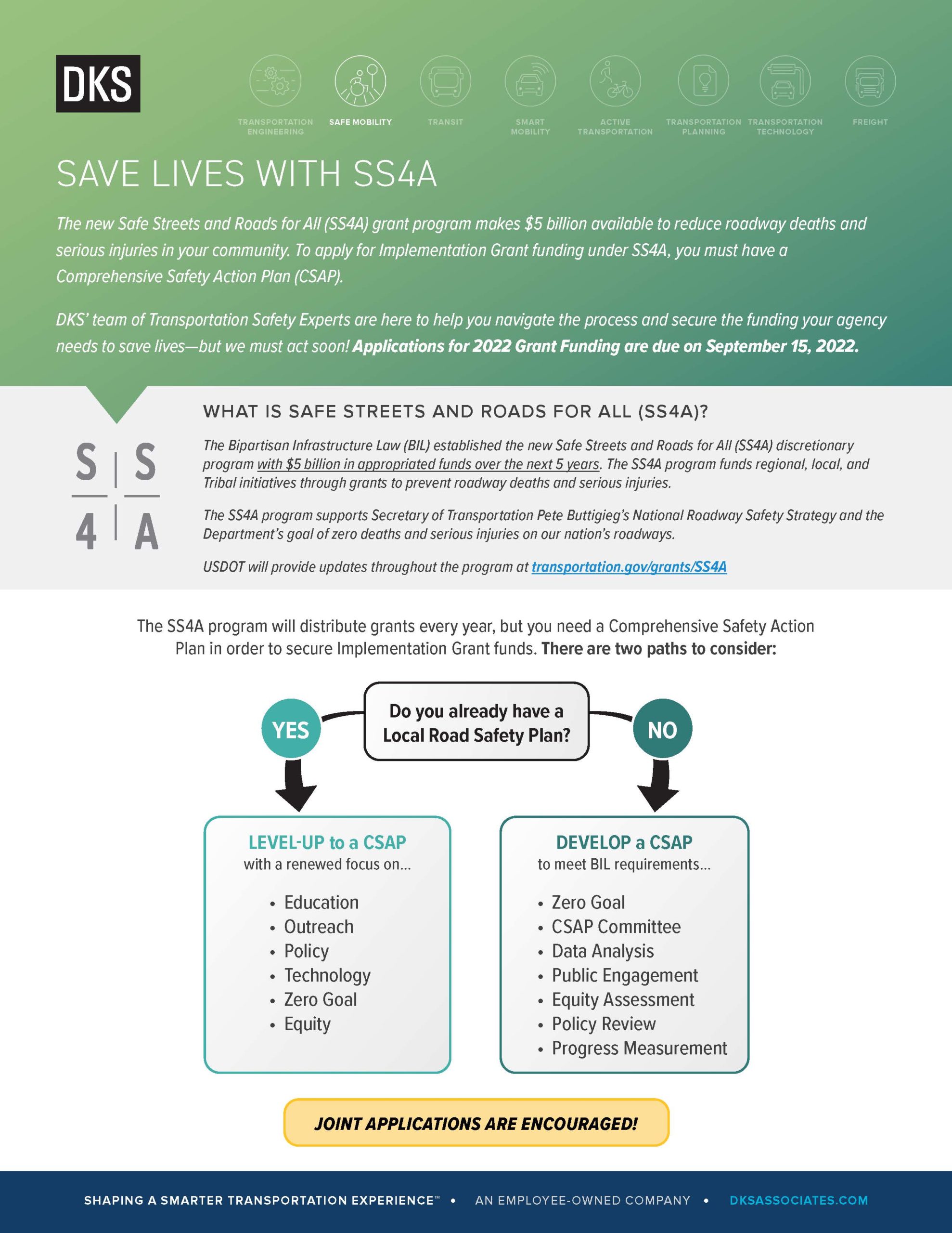 Notice of Funding Opportunity for Safe Streets and Roads for All - DKS ...